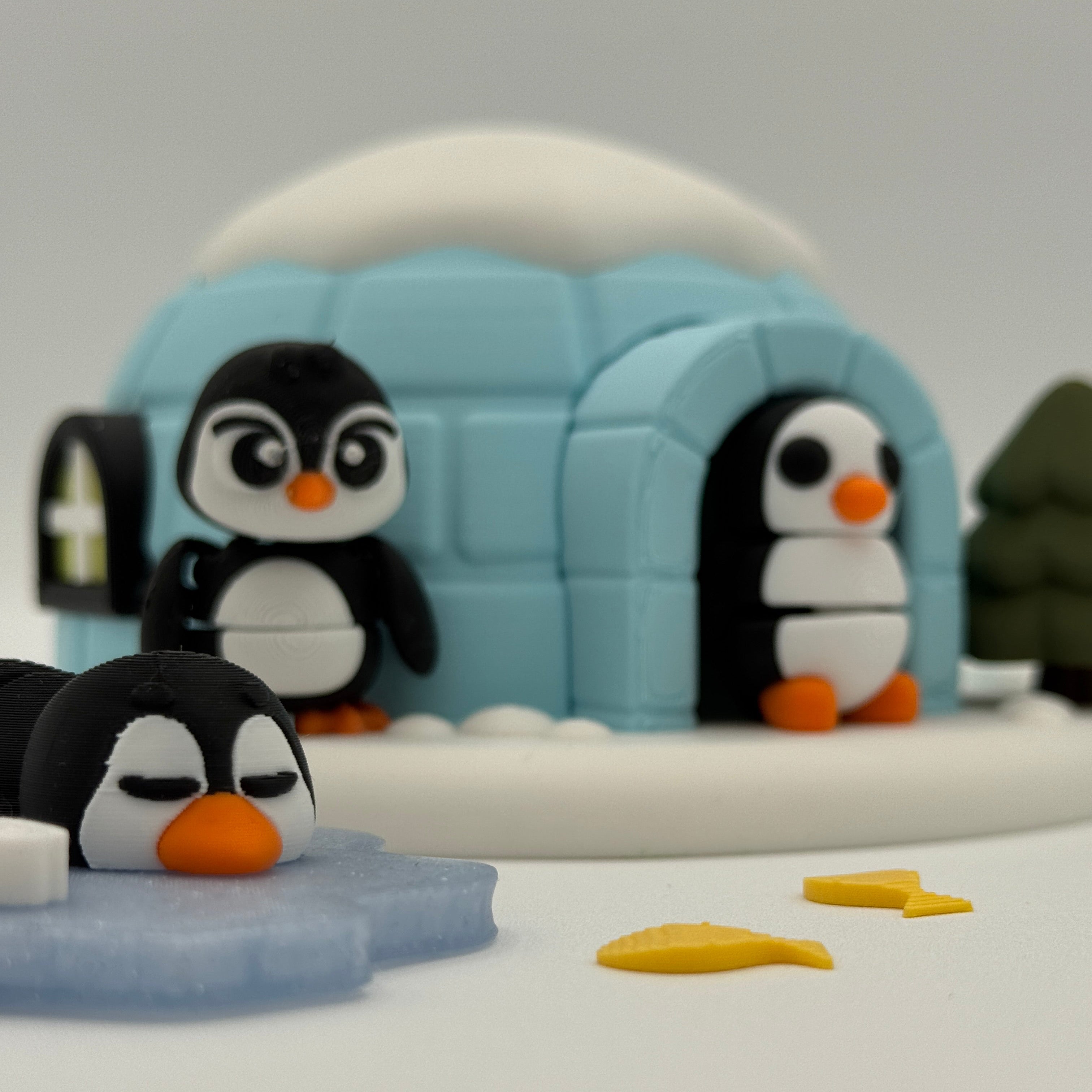 Penguin Igloo Mini Playset | Winter Sensory Bin Pieces | BriteBerry.co